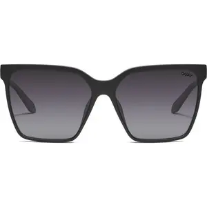 Quay Level Up Remixed 61mm Gradient Polarized Square Sunglasses - Matte Black/smoke Polarized