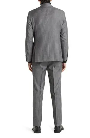 DANIEL HECHTER Norris Stripe Wool Suit - Grey