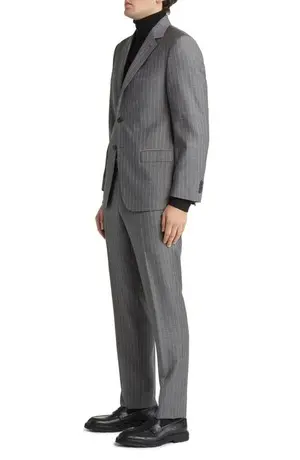 DANIEL HECHTER Norris Stripe Wool Suit - Grey