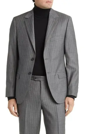 DANIEL HECHTER Norris Stripe Wool Suit - Grey
