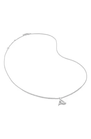 Monica Vinader Monica Vinader Initial Pendant Necklace Sterling Silver - A