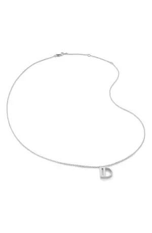 Monica Vinader Monica Vinader Initial Pendant Necklace Sterling Silver - D