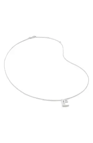 Monica Vinader Monica Vinader Initial Pendant Necklace Sterling Silver - E