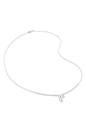 Monica Vinader Initial Pendant Necklace - Sterling Silver - F
