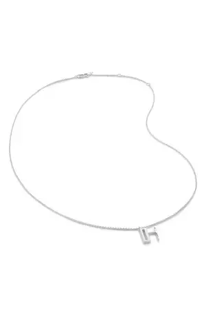 Monica Vinader Monica Vinader Initial Pendant Necklace Sterling Silver - H