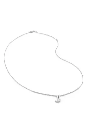 Monica Vinader Monica Vinader Initial Pendant Necklace Sterling Silver - J