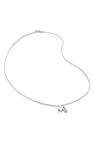 Monica Vinader Monica Vinader Initial Pendant Necklace Sterling Silver - M