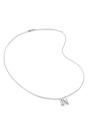 Monica Vinader Monica Vinader Initial Pendant Necklace Sterling Silver - N