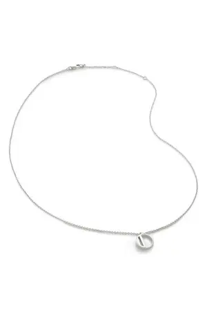 Monica Vinader Monica Vinader Initial Pendant Necklace Sterling Silver - O