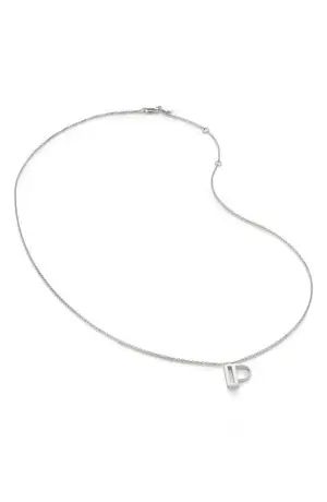 Monica Vinader Monica Vinader Initial Pendant Necklace Sterling Silver - P