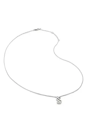 Monica Vinader Monica Vinader Initial Pendant Necklace Sterling Silver - S