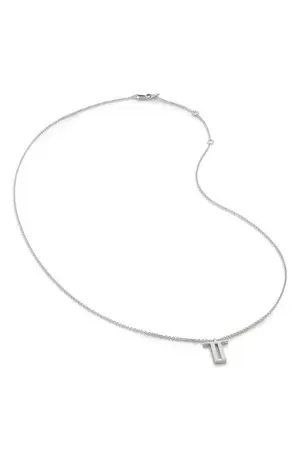 Monica Vinader Monica Vinader Initial Pendant Necklace Sterling Silver - T