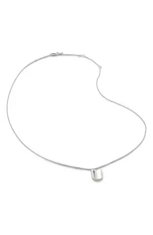 Monica Vinader Monica Vinader Initial Pendant Necklace Sterling Silver - U