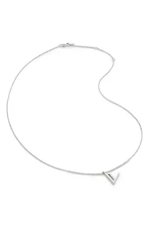 Monica Vinader Monica Vinader Initial Pendant Necklace Sterling Silver - V