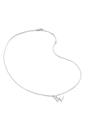 Monica Vinader Monica Vinader Initial Pendant Necklace Sterling Silver - W