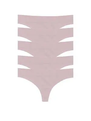 Victoria's Secret Mindd 5-pack Regular Rise Thong Panties - Beige