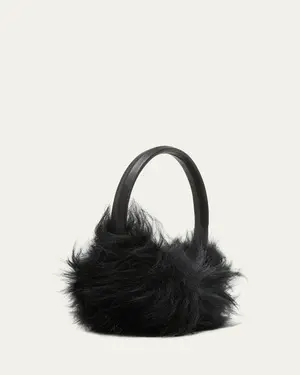 YVES SALOMON Leather And Cashmere Earmuffs - Noir
