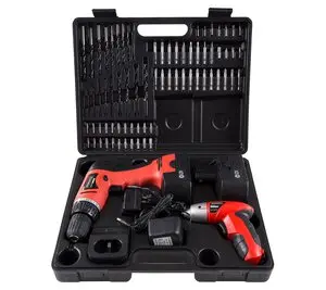 STALWART 74 Pc 12v Cordless Drill & 3.6v Screwd River Set - One-color