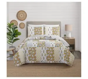 MODERN HEIRLOOM Saffron 3-piece King Quilt Set - One-color