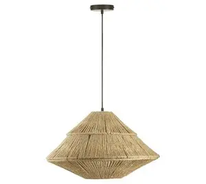 RIVER OF GOODS 22'w 1-light Minka Metal And Jut Pendant Light - One-color