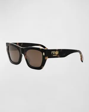Fendi Fendi Roma Rectangle Sunglasses Col/hav/brn