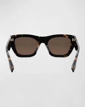 Fendi Roma Rectangle Sunglasses - Havana/brown