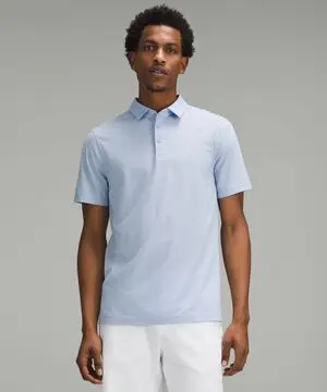 Lululemon Evolution Short-Sleeve Polo Shirt Heathered Blue Linen
