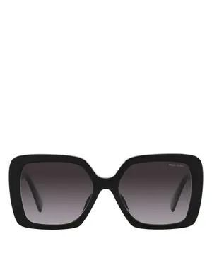 Miu Miu 56mm Square Sunglasses - Black/gray Gradient