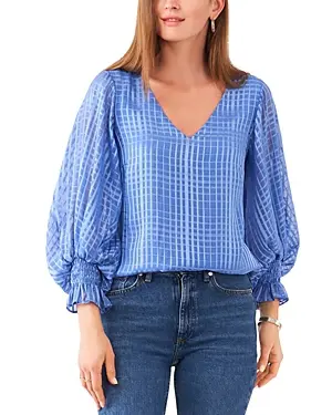 Vince Camuto Vince Camuto Printed Puff Sleeve Top Oceanside