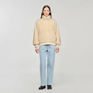 Sandro Faux Fur Jacket - Beige