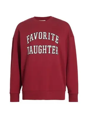 FAVORITE DAUGHTER Collegiate Oversized Logo Cotton-blend Sweatshirt Collegiate Red