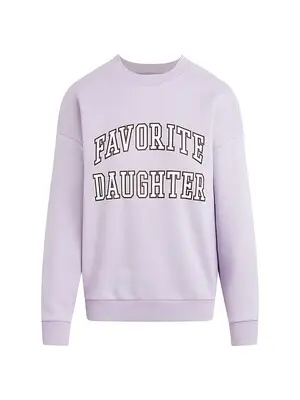FAVORITE DAUGHTER Collegiate Oversized Logo Cotton-blend Sweatshirt Lavender