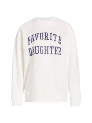 FAVORITE DAUGHTER Collegiate Oversized Logo Cotton-blend Sweatshirt White