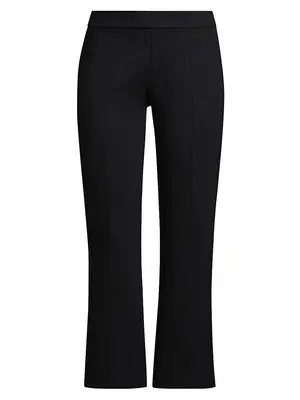 Tory Burch Women's Flared Pull-On Ponte Knit Pants - Black  - Black