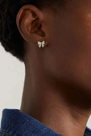 SYDNEY EVAN Small Bow Diamond Earring