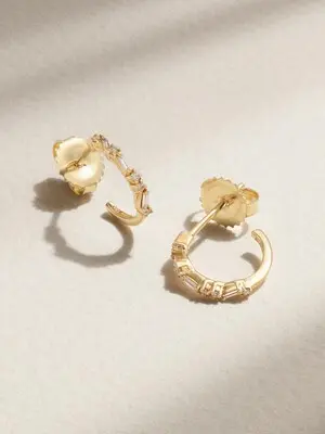 SUZANNE KALAN 18-karat Diamond Hoop Earrings - Gold