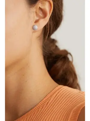 Carolina Bucci Medium Florentine Finish 18-karat Earrings - Silver