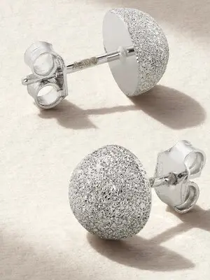 Carolina Bucci Medium Florentine Finish 18-karat Earrings - Silver
