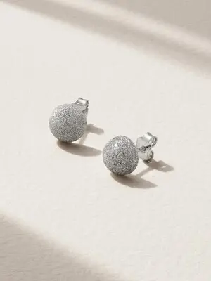 Carolina Bucci Carolina Bucci Medium Florentine Finish 18-Karat White Gold Earrings White Gold