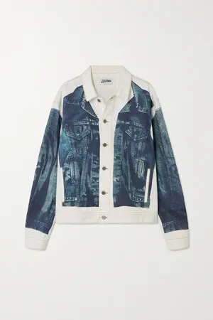 JEAN PAUL GAULTIER Jean Paul Gaultier Trompe L'oeil Printed Denim Jacket - Blue