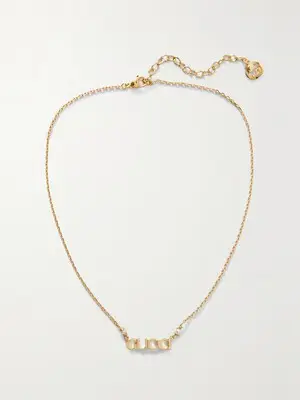 Gucci Gold-tone Faux-pearl Necklace - Cream