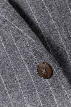 FORTELA Brandy Double-breasted Pinstriped Wool Blazer