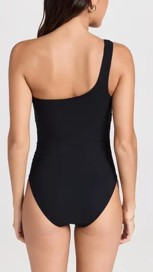 KARLA COLLETTO One-shoulder Ruched One-piece - Black