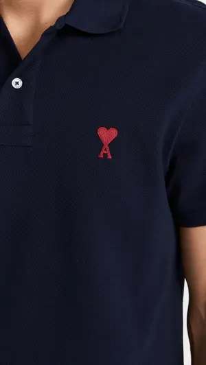 AMI Paris De Coeur Polo Shirt - Night Blue.430