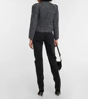 MARANT ETOILE Deliona Quilted Denim Jacket - Grey