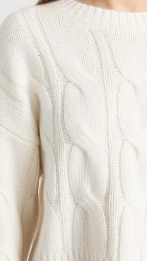 Sablyn Cable Knit Cashmere Sweater - Gardenia