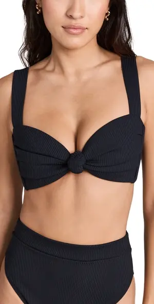 MONTCE Hayden Bikini Top - Black Rib