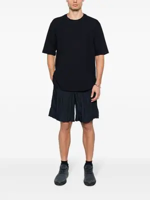 Giorgio Armani Crinkled Wide-leg Shorts - Blue