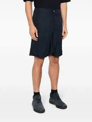 Giorgio Armani Crinkled Wide-leg Shorts - Blue