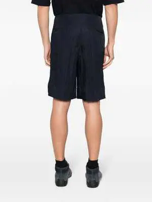 Giorgio Armani Crinkled Wide-leg Shorts - Blue